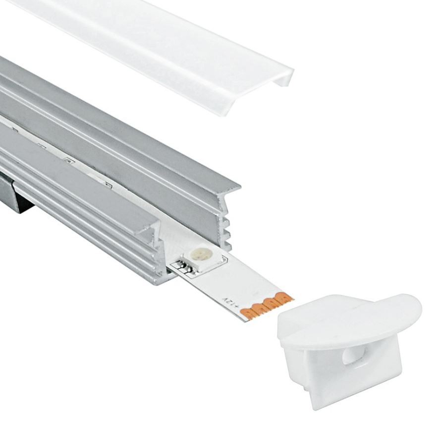 Profilo In Alluminio Per Strip Led 1 mt Incasso Per Cartongesso