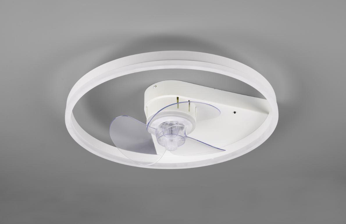 Ventilatore Rotondo Bianco Led Design Moderno Borgholm Trio Lighting