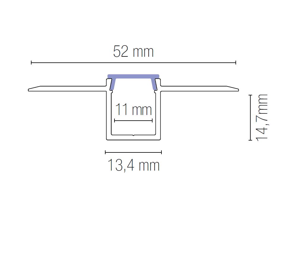 Profilo Per Strip Led Small 2 mt Incasso Rapido Per Cartongesso