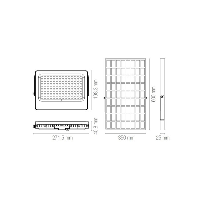 Proiettore Led Orientabile Con Pannello Luce Solare IP65 Athos 200w ...