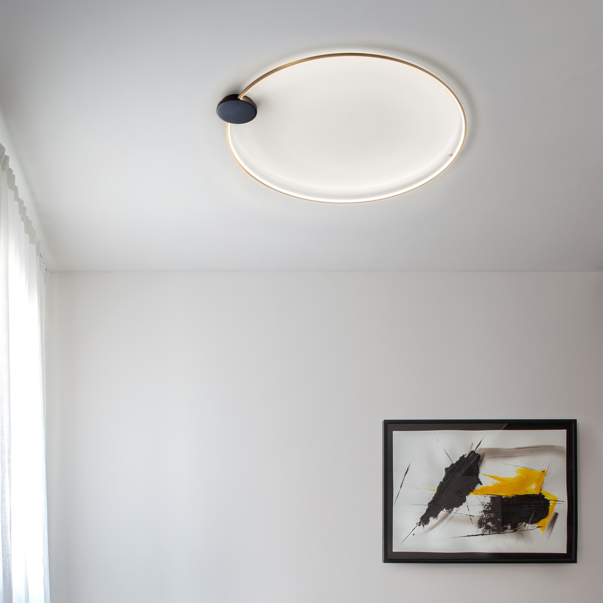 Plafoniera Anello Ottone 80 cm Led 23w 3000k Atom Smarter Lighting