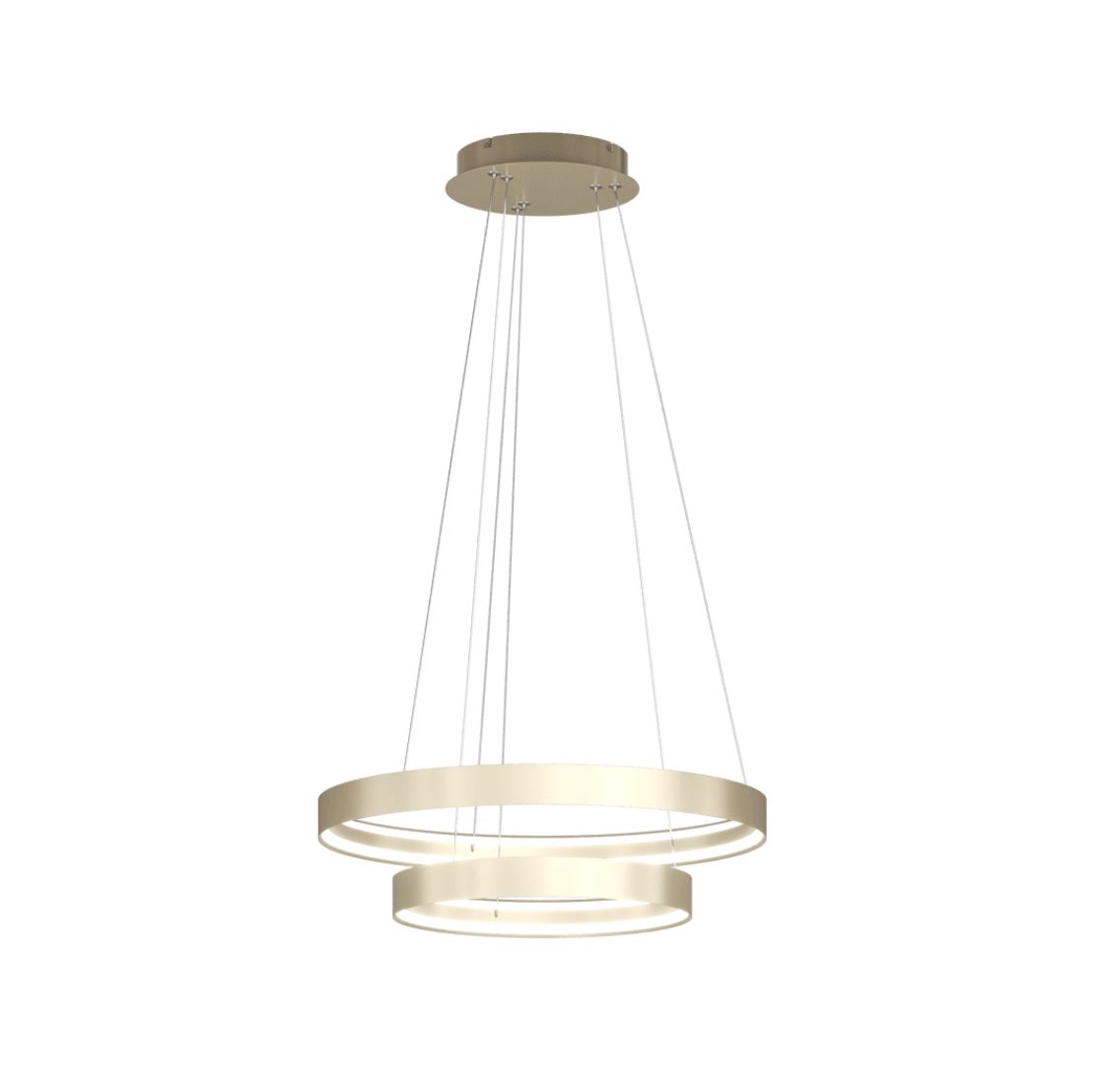 Lampadario Due Anelli Oro Champagne Malika Top Light Led 70w 3000k-6000k