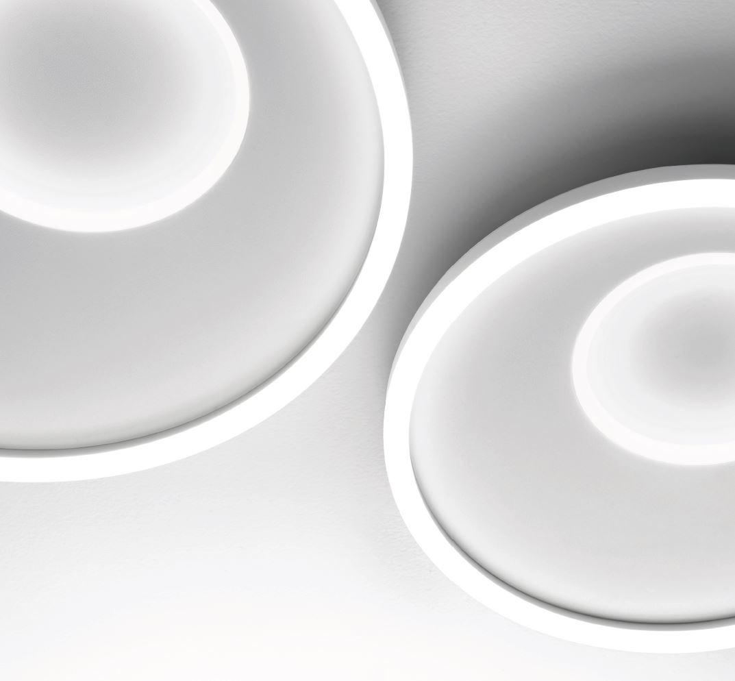Plafoniera Moderna Bianca Cerchi Led 40w 3000k 4000k Melania P/M Gea Luce