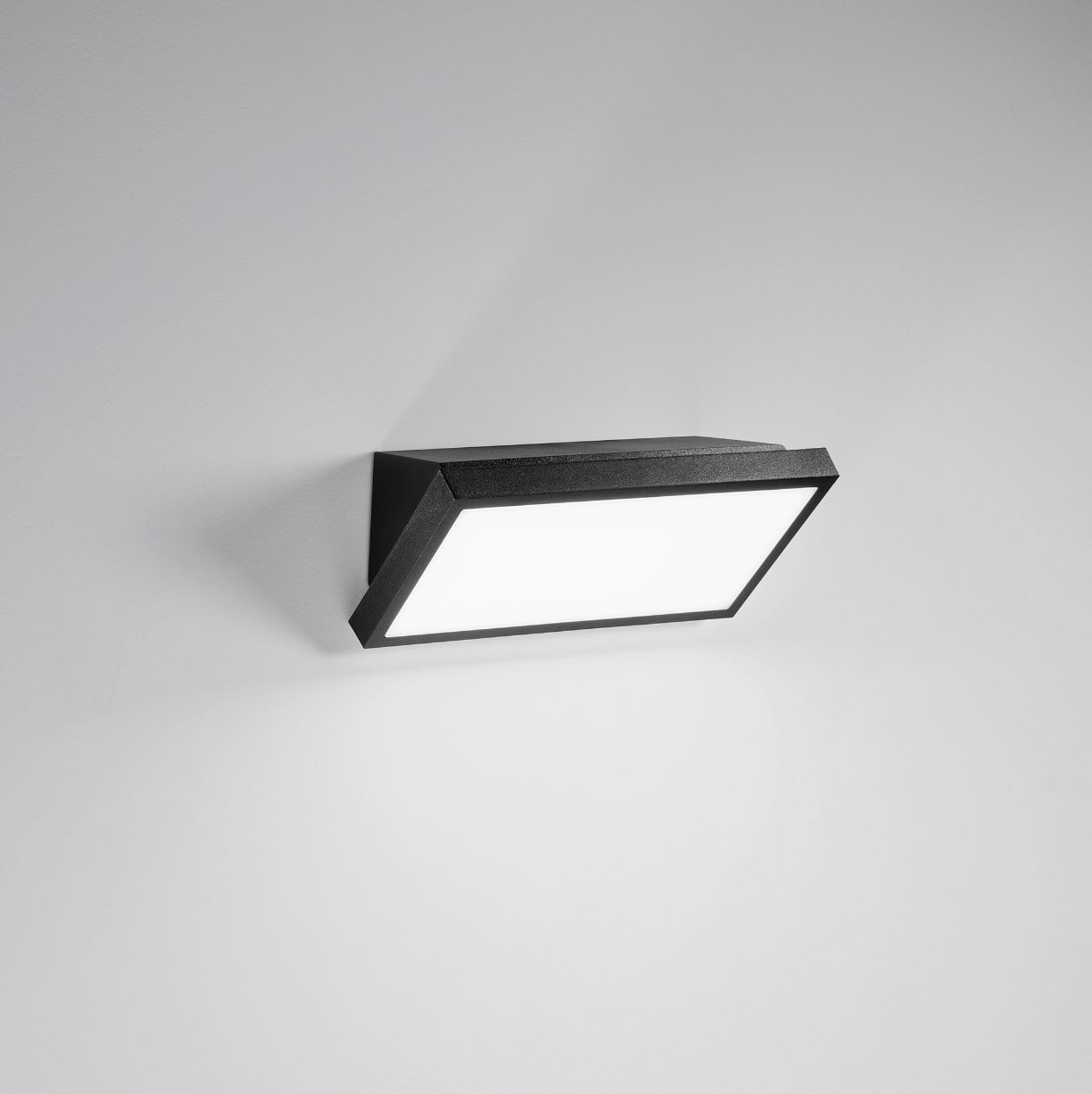 Faro Da Esterno Inclinato Nero Rim Led 20w Colore Luce Selezionabile Intec