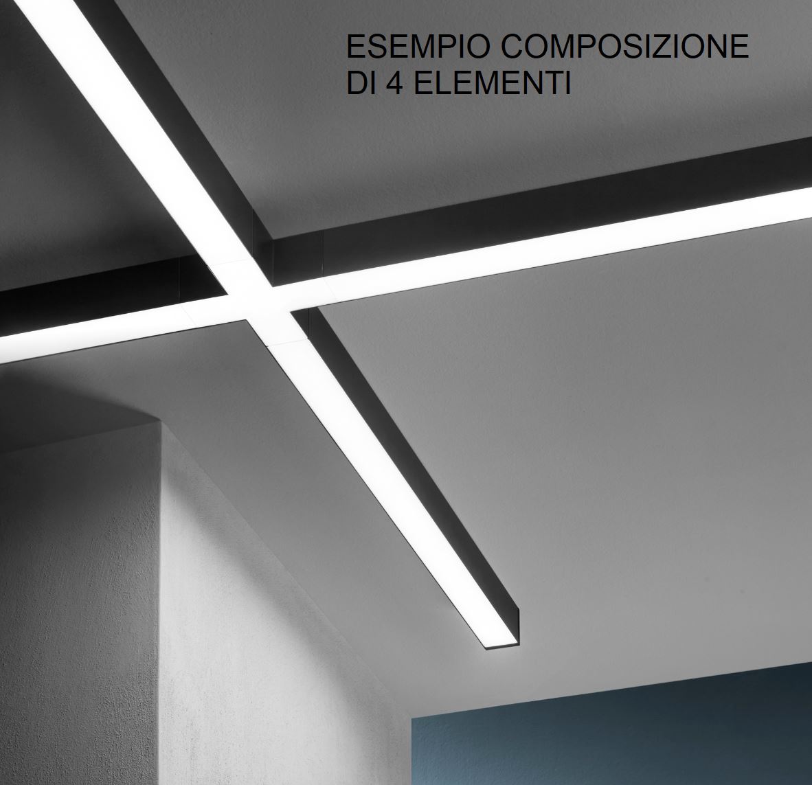 Barra a Led 36w CCT Binario Modulare Nero 90 cm Per Soffitto Next Intec ...