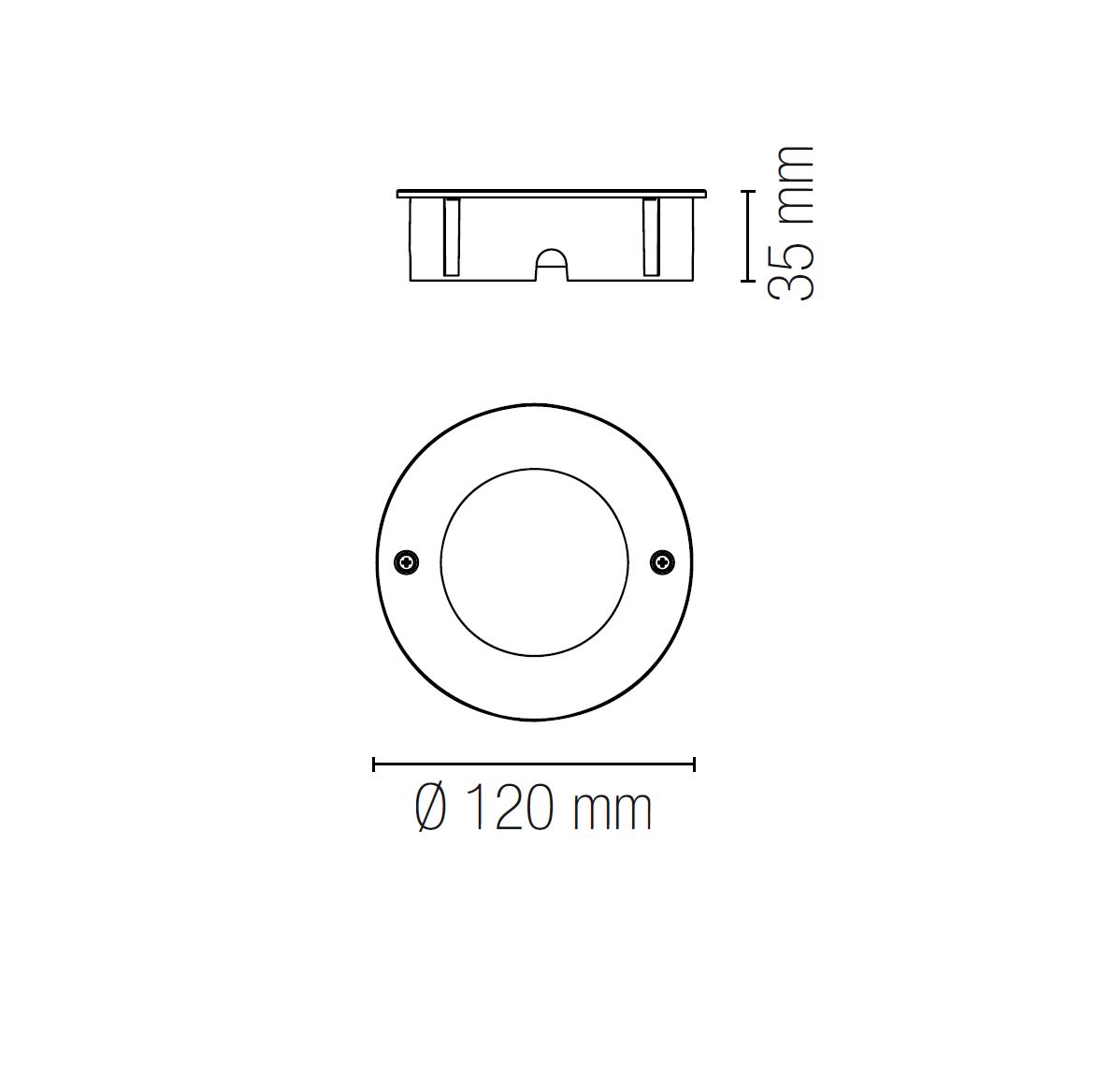 Faretto Led Calpestabile Rotondo Pavimento Esterno IP67 Deck 12mm Intec ...